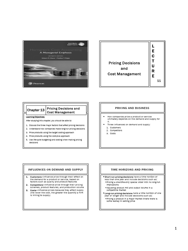 Lecture 11 Chapter13 Compatibility Mode PDF Pricing Long Run