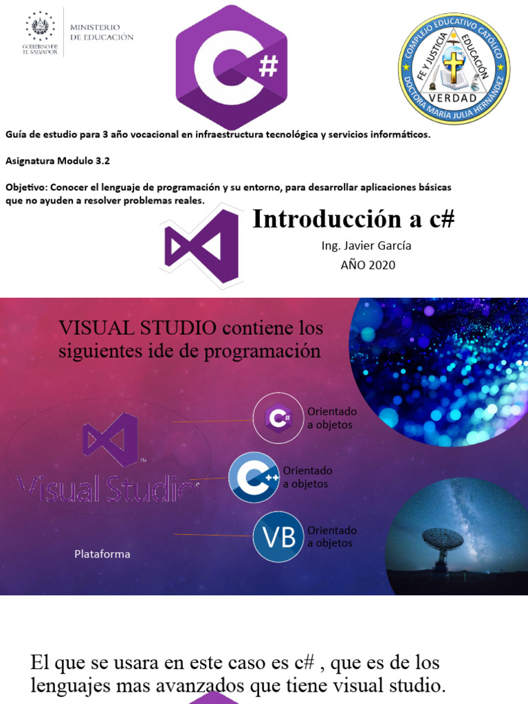 Guia de Estudio Introduccion A C# | Descargar gratis PDF | C Sharp (lenguaje de programación ...