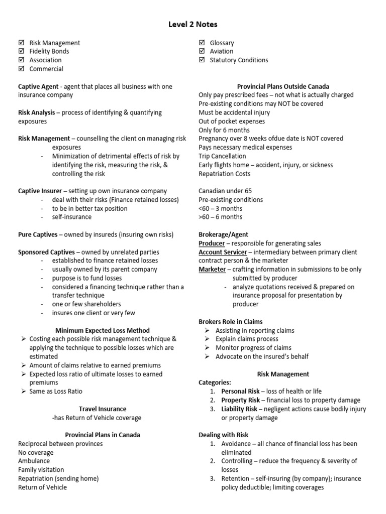 Insurance Notes | PDF | Insurance | Reinsurance