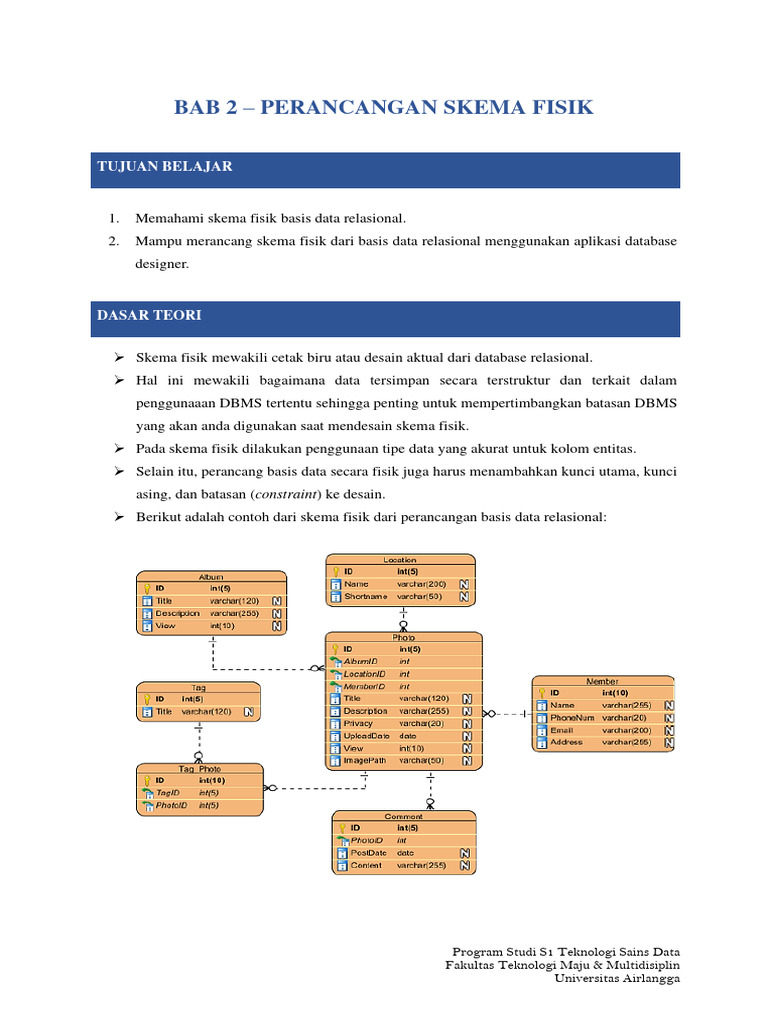 Skema Fisik Basis Data Relasional | PDF | Komputer