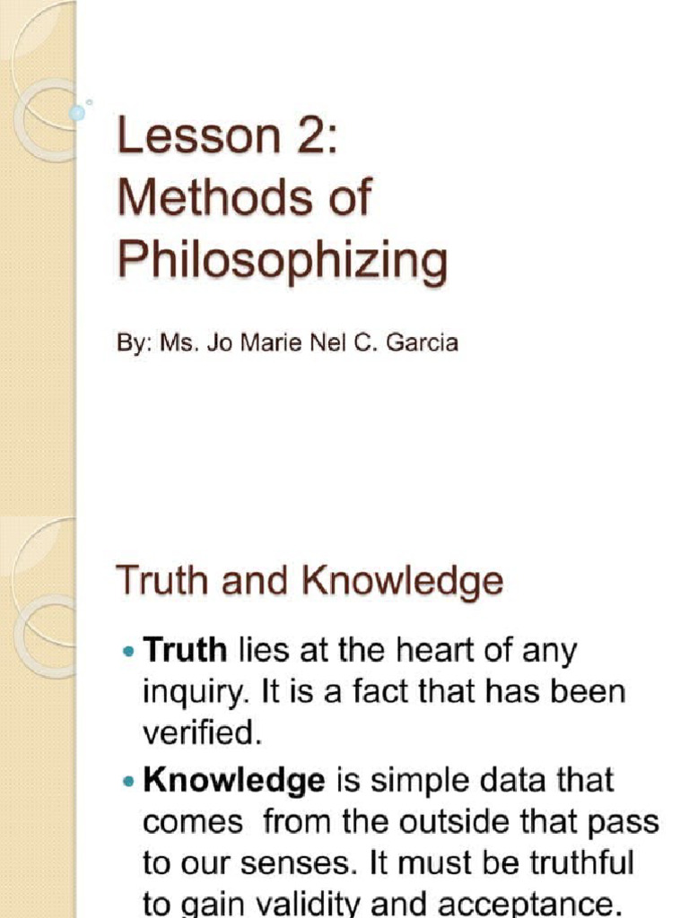 Lesson 3 Methods of Philosophizing | PDF