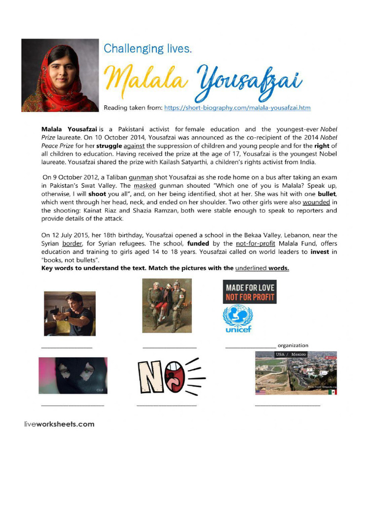 Biography. Malala Yousafzai | PDF