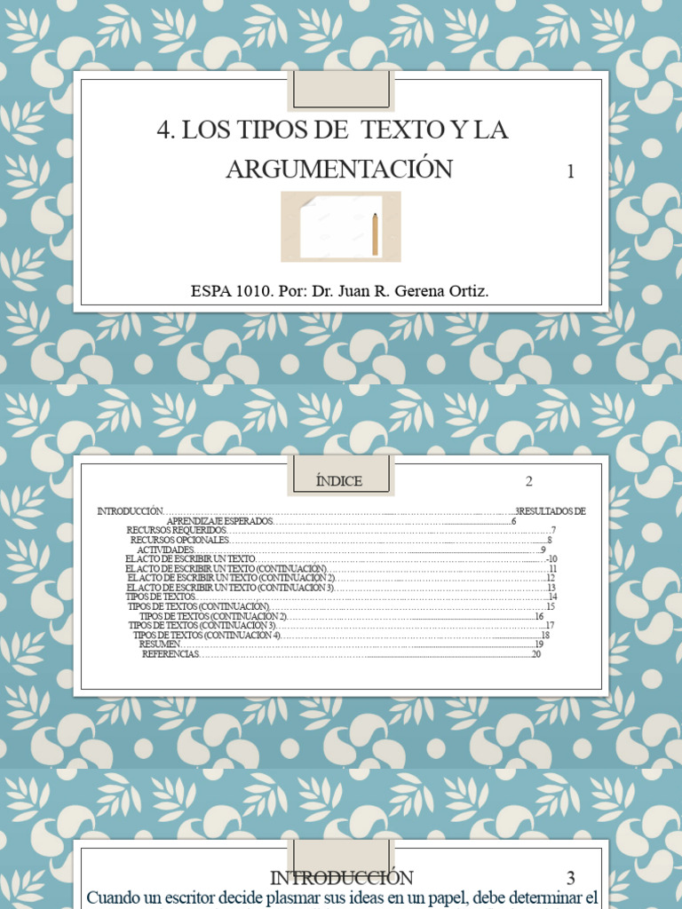 Tipos de Texto y Argumentación en Escritura | PDF | Ensayos | Escritores