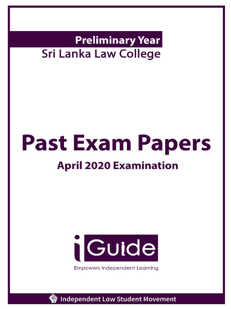 Past Exam Papers 2020 April Examinations English Medium Compressed | PDF