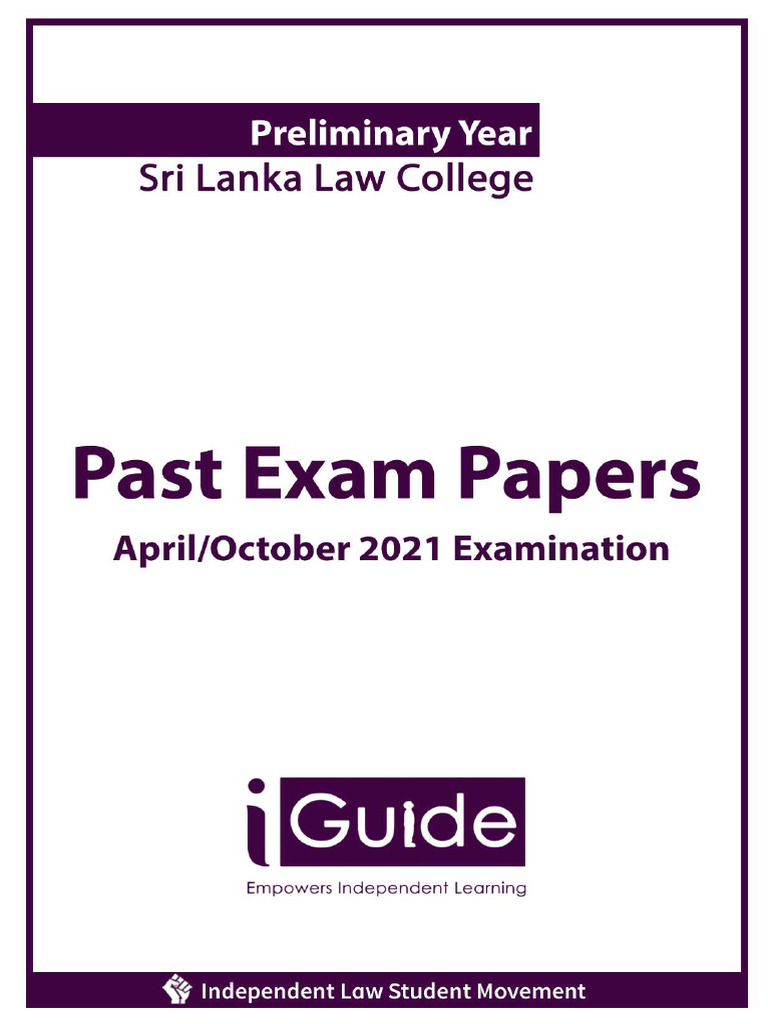 Past Exam Papers 2021 April October Examinations English Medium ...