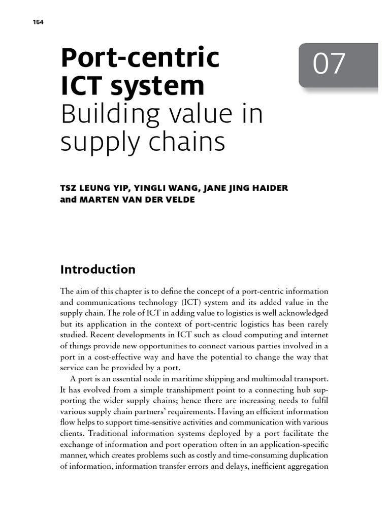 Port-Centric ICT Systems in Logistics | PDF | Logistics | Port