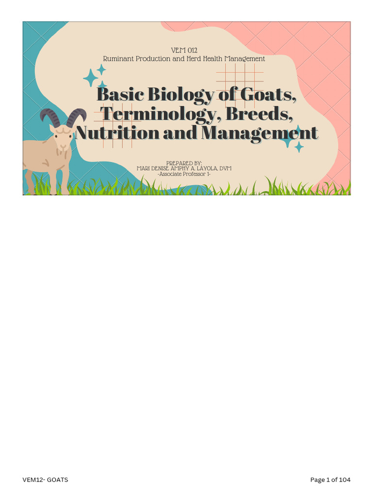 Vem12 - Goats | PDF | Goat | Nutrition