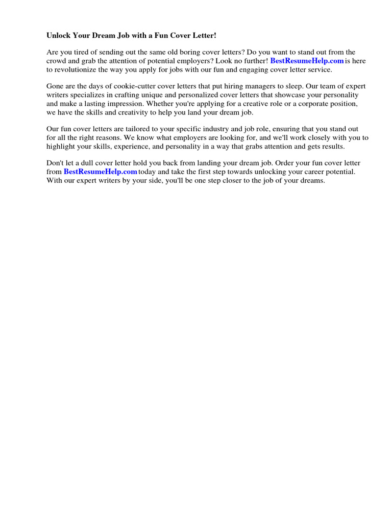 Fun Cover Letter Sample | PDF | Résumé