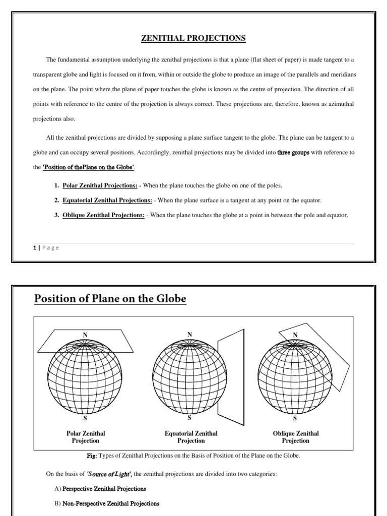 Classification of Zenithal Projections | PDF | Mathematical Physics ...