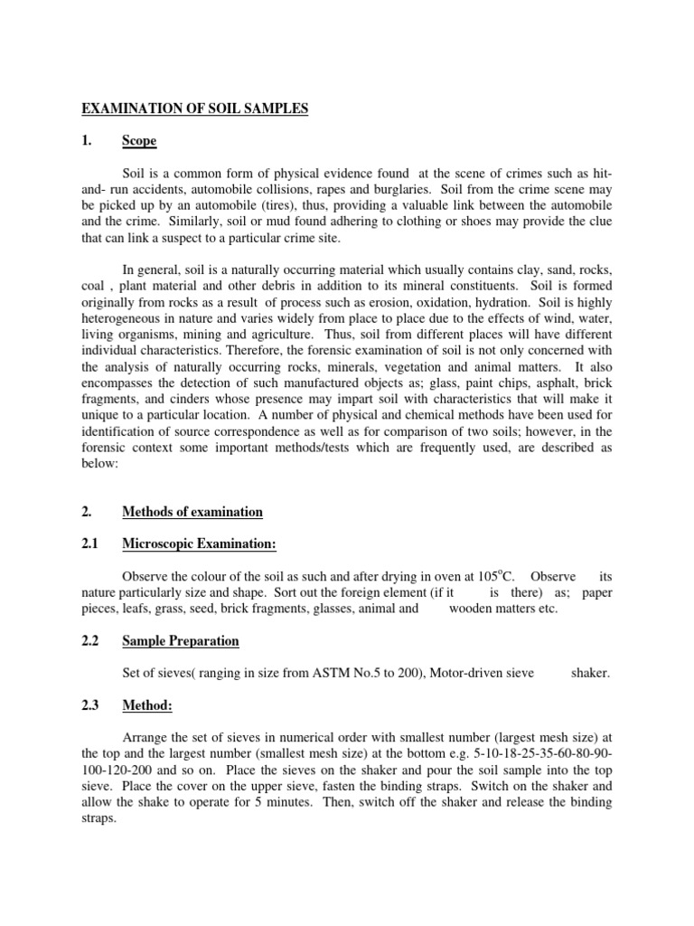 Forensic Soil Examination Techniques | PDF | X Ray Crystallography | Soil