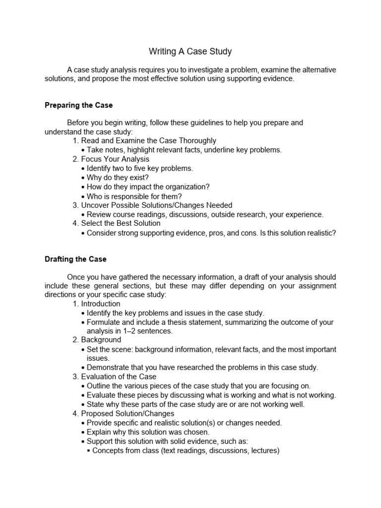 Writing A Case Study | PDF | Thesis | Evidence