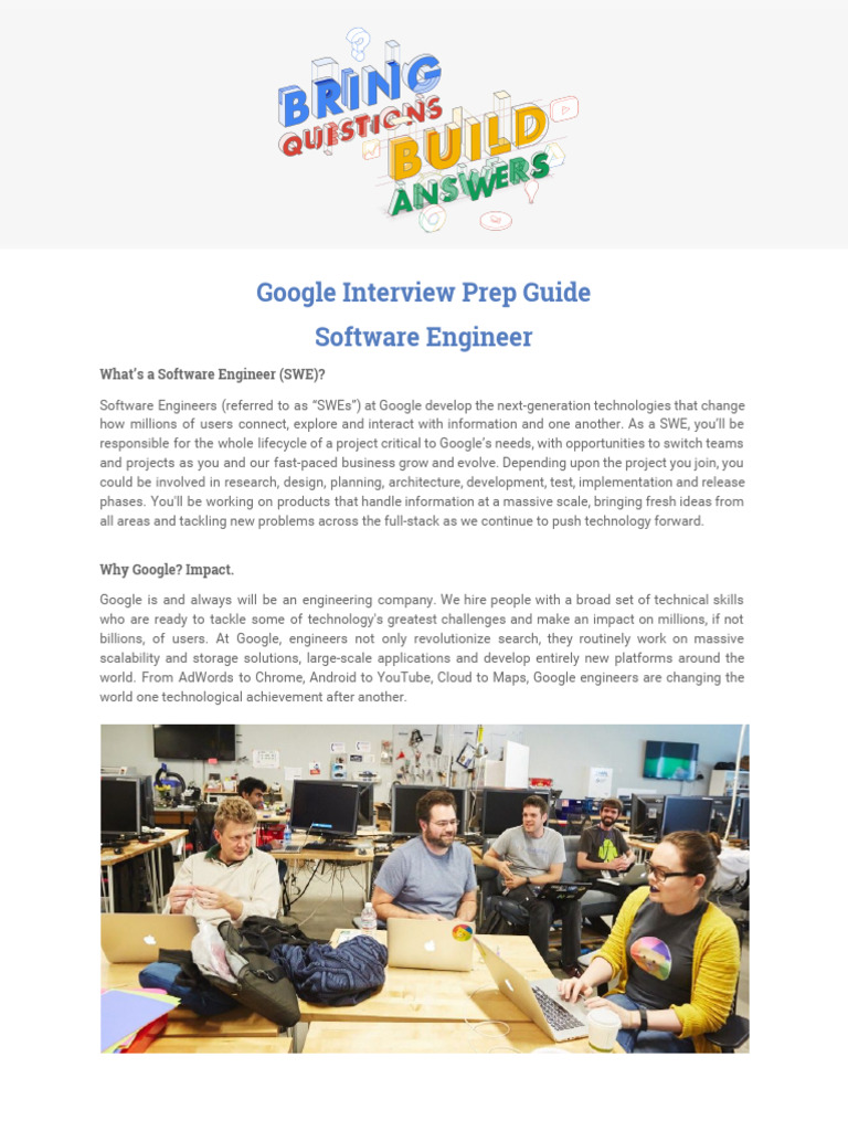 (Google Interview Prep Guide) Embedded Software Engineer (SWE) | PDF | Computer Programming ...