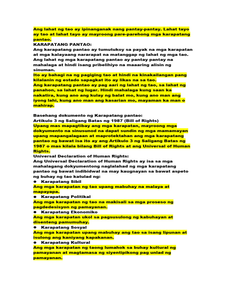 Karapatang Pantao | PDF