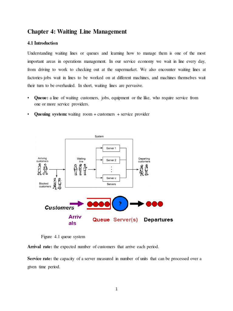 Ch-4 Waiting Line | PDF | Probability Distribution | Poisson Distribution