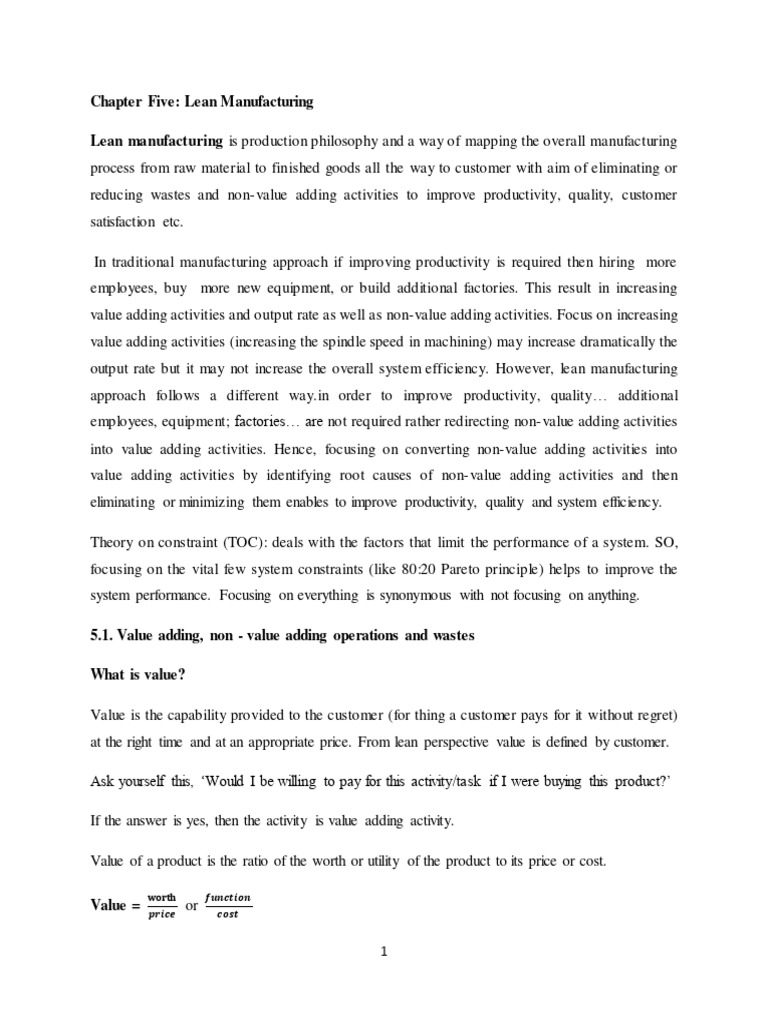 Ch-5 Lean Manufacturing | PDF | Lean Manufacturing | Inventory