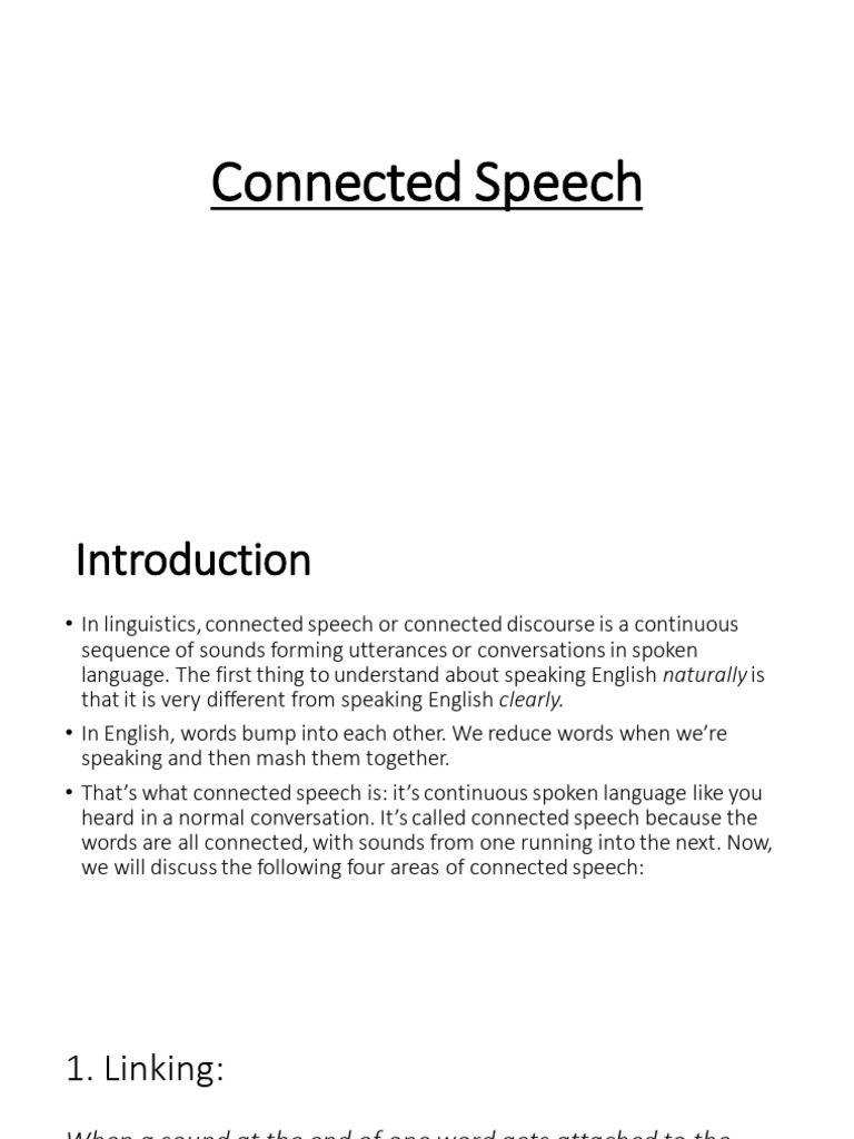 Connected Speech | PDF | Speech | English Language