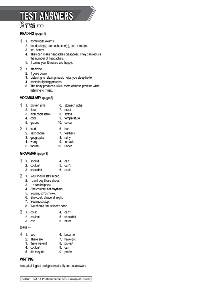 Answers Unit 6 | PDF