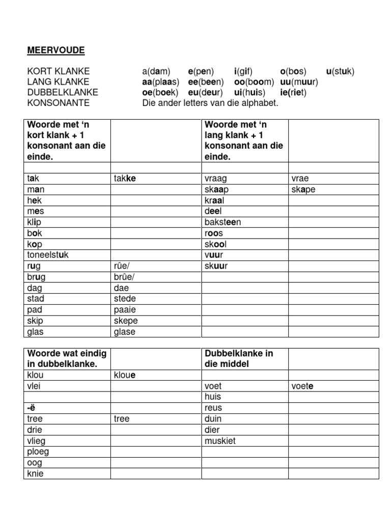 Taalreels Meervoude | PDF