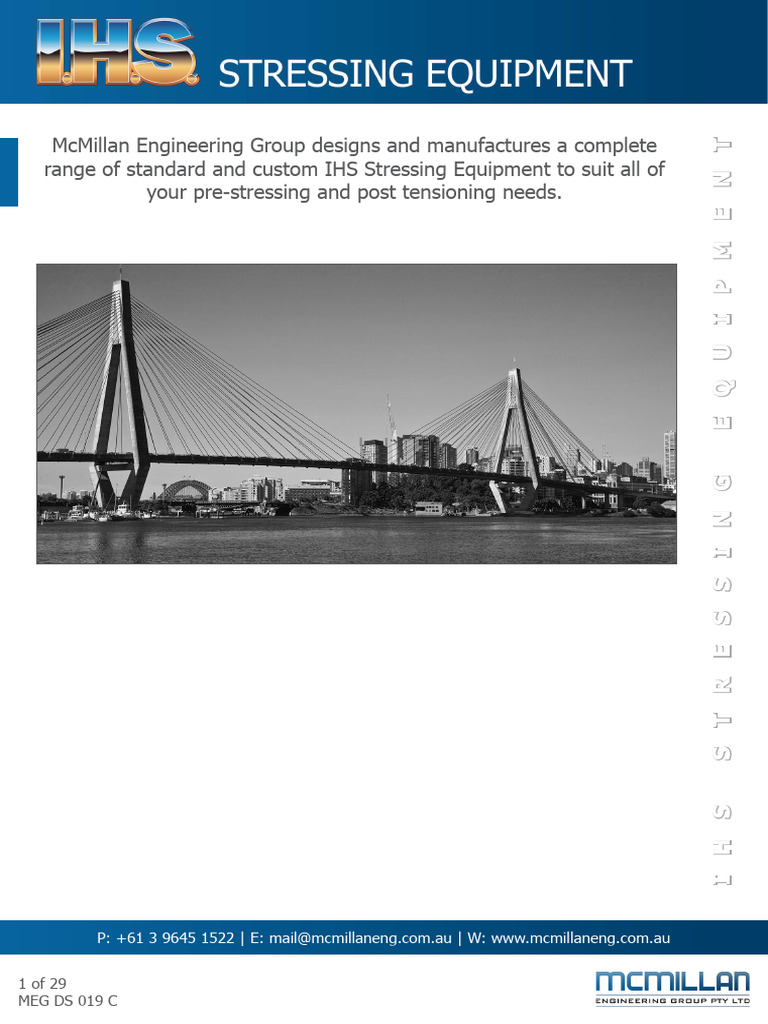 IHS Stressing Equipment Guide | PDF | Wire | Screw