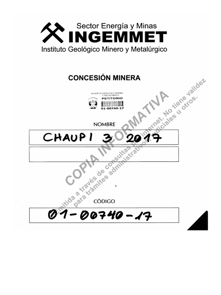Chaupi 3 Concesion Minera | PDF