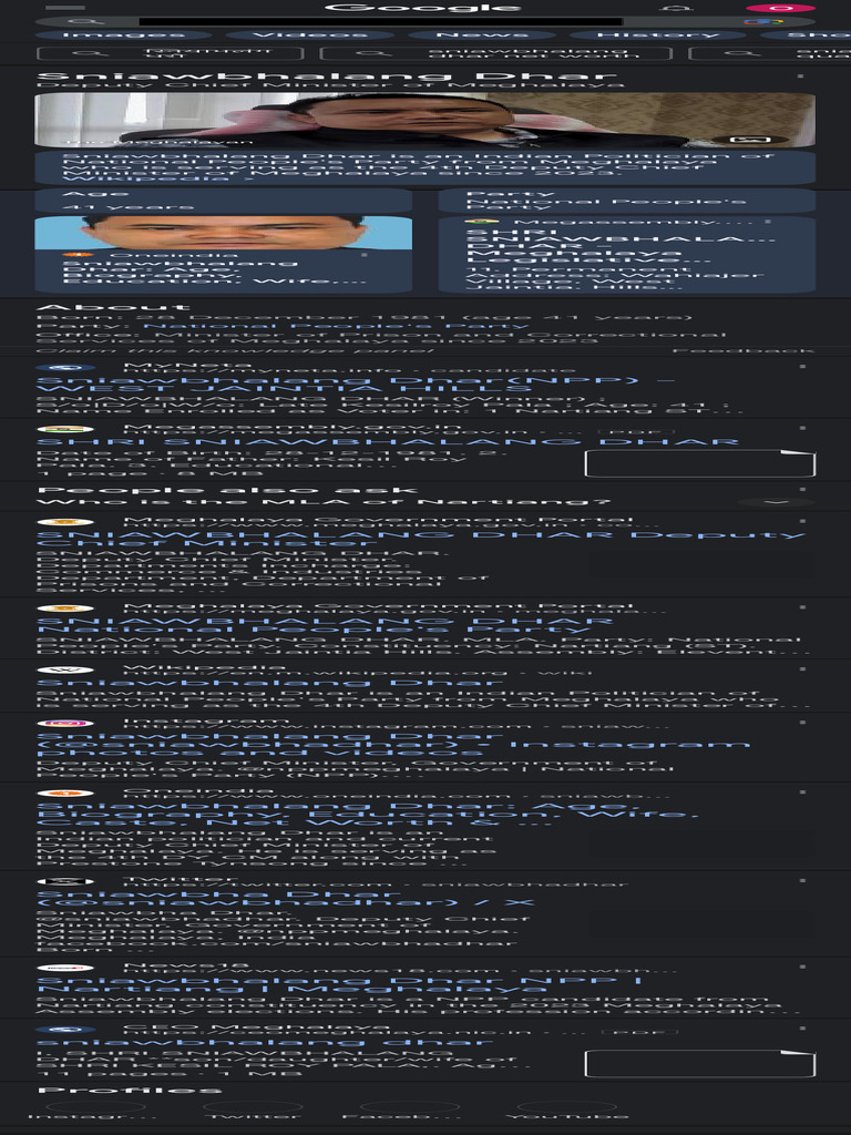 Sniawbhalang Dhar - Google Search | PDF | Politics Of India