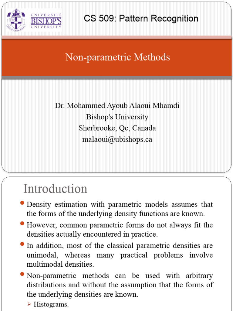 Non-Parametric Methods | PDF | Histogram | Probability Density Function