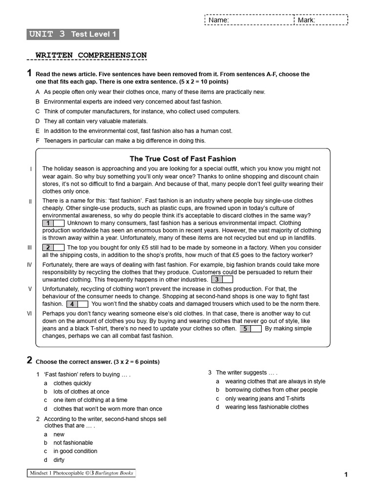 Unit 3 Reading | PDF | Clothing | Fashion