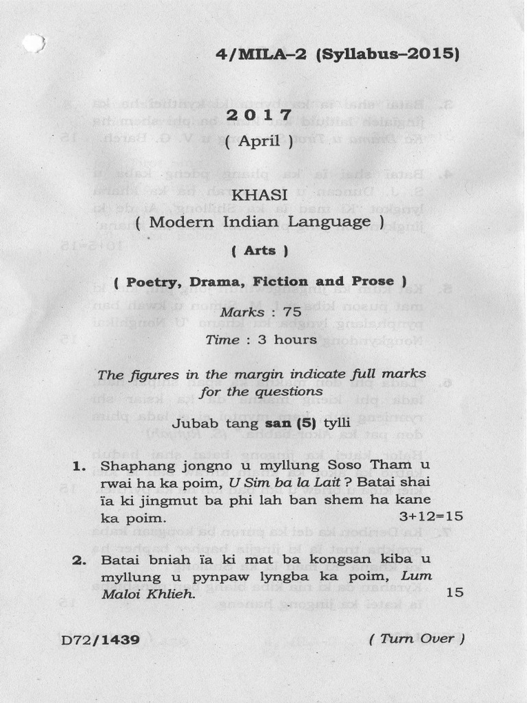 MIL (Khasi) Min | PDF