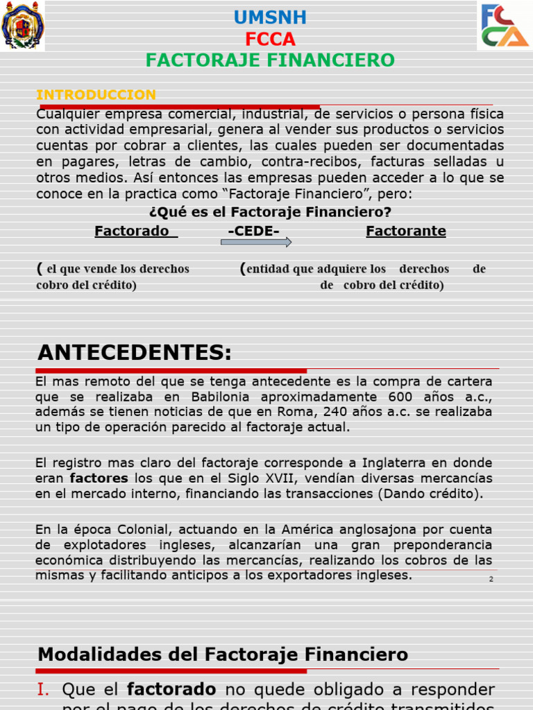 Factoraje Financiero | PDF | Factoring (Finanzas) | Crédito