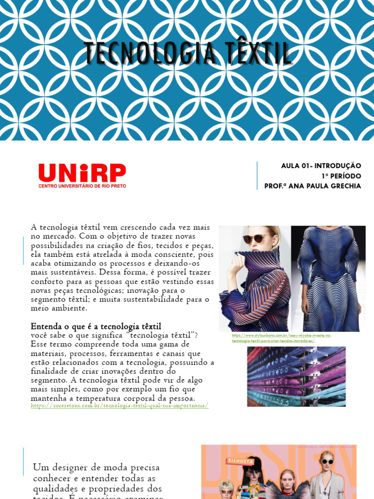 01-Tec - Textil - Introdução - Ana Paula Grechia | PDF