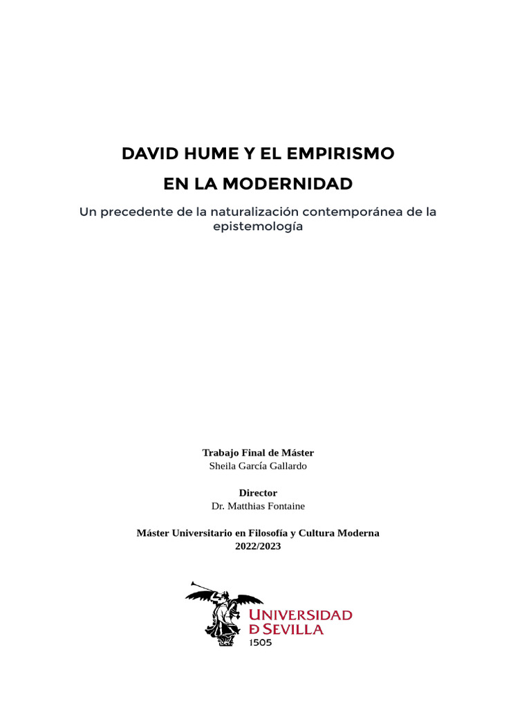 Tfm-Garcia Gallardo, Sheila | PDF | David Hume | Empirismo