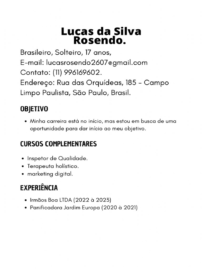 Currículo Lucas | PDF