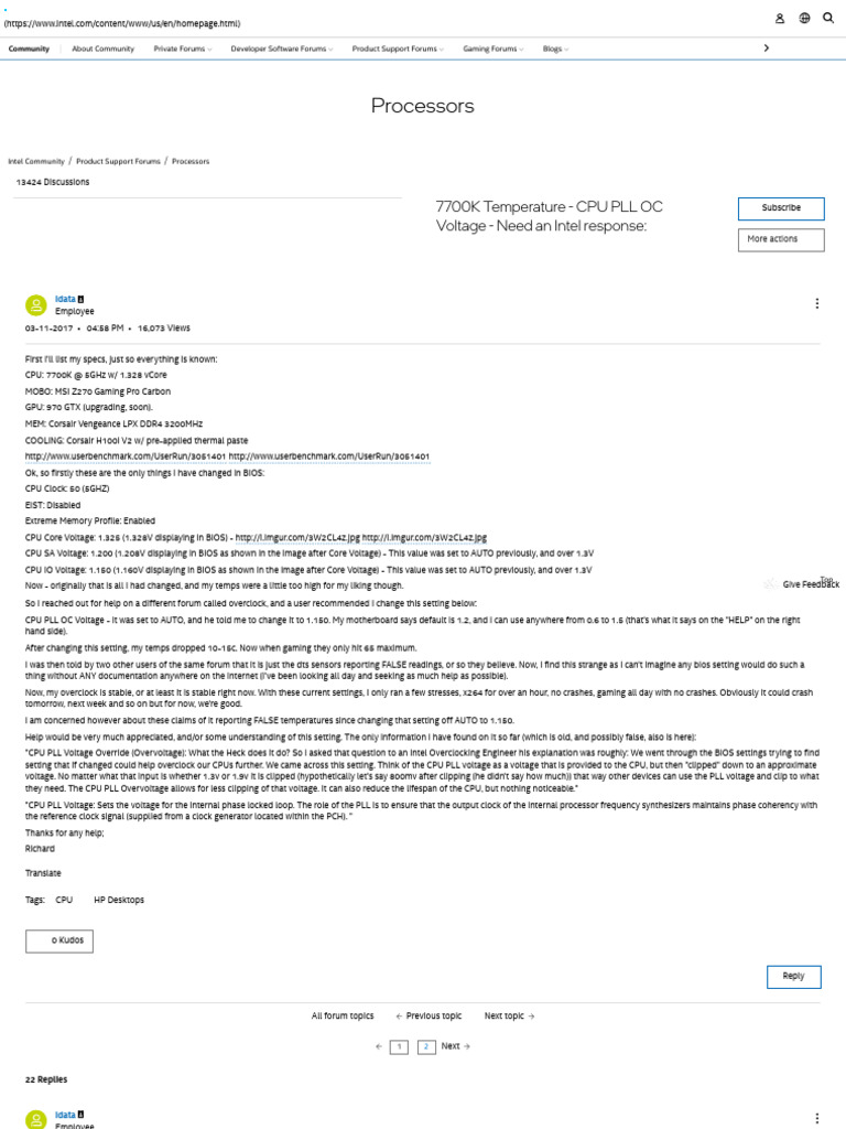 7700K Temperature - CPU PLL OC Voltage EN | PDF | Central Processing ...