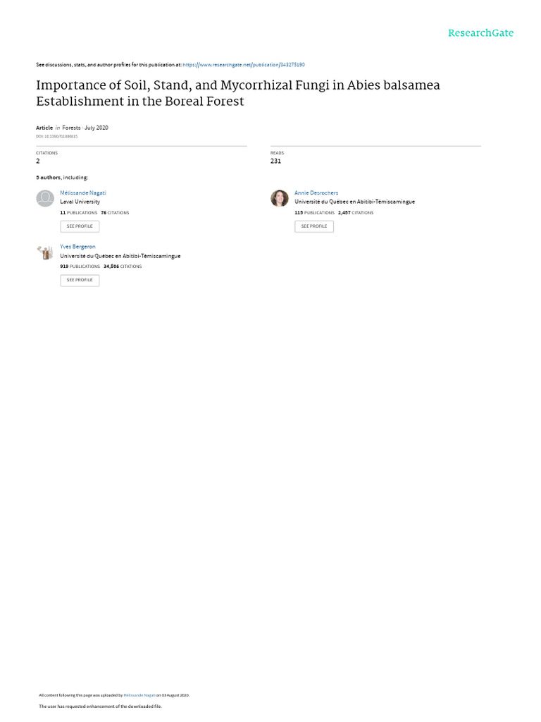 Nagati. Impact of Local Forest Composition On Soil Fungal Communities ...