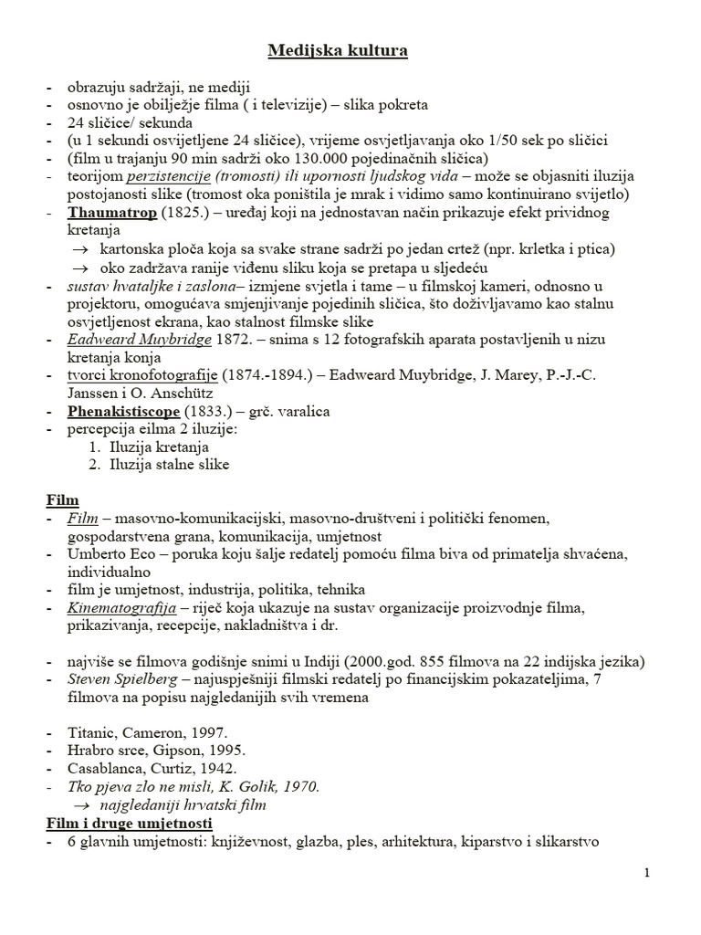 MEDIJSKA 123 - Skripta Za Ispit | PDF