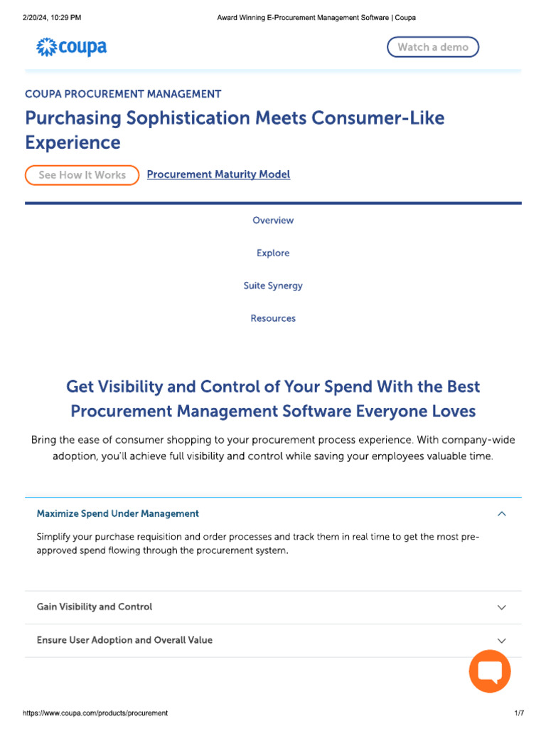 Coupa Award Winning E-Procurement Management Software - Coupa | PDF