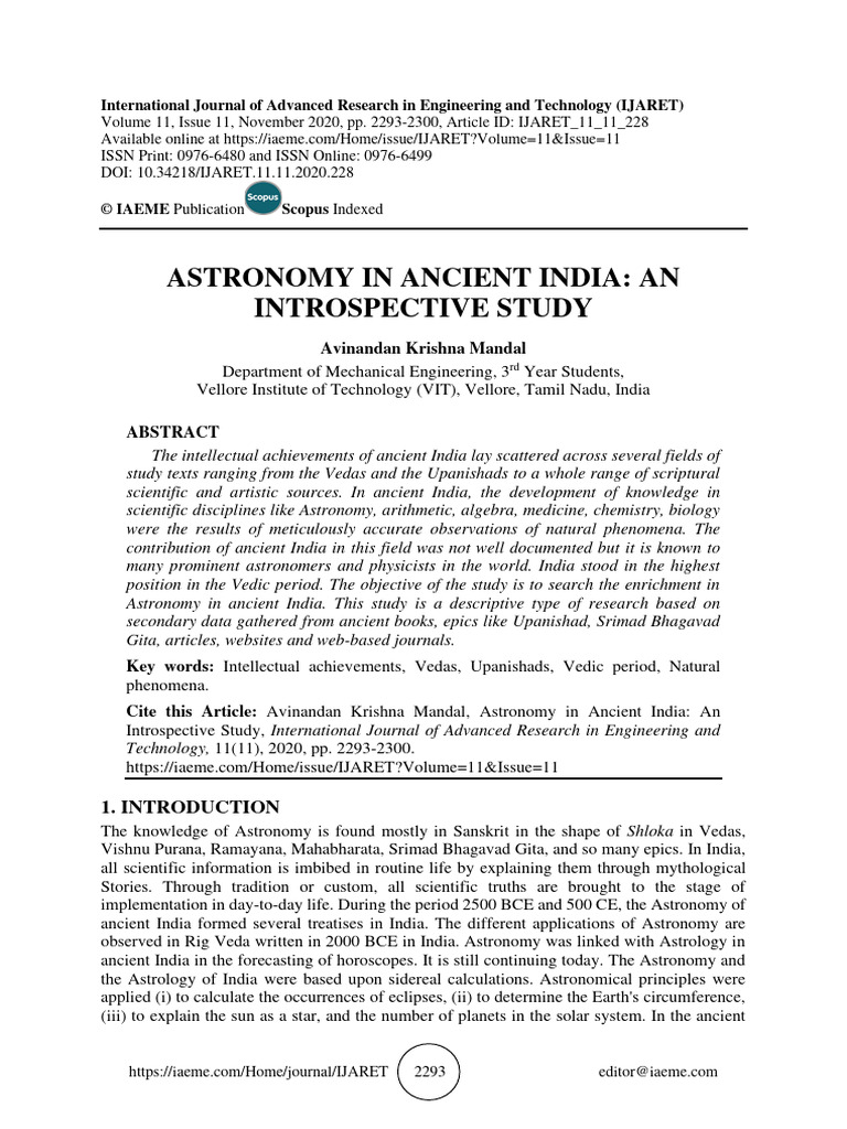 Ancient Indian Astronomy Insights | PDF | Social Science