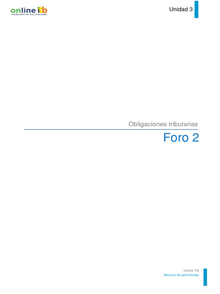 Orientaciones para El Foro 2 | PDF | Impuestos