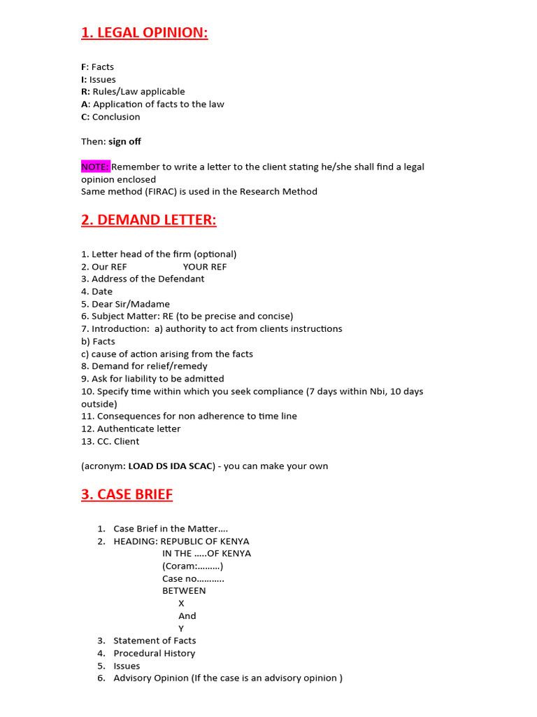 10.drafting Formats Kenya Law | PDF | Will And Testament | Employment