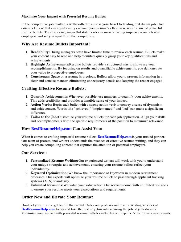 Resume Bullets | PDF | Résumé