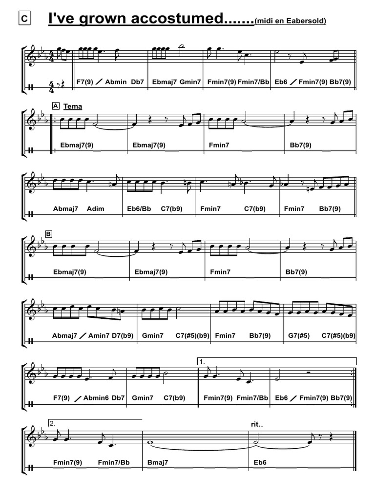 I 'Ve Grown Accustomed To Her Face (Leadsheet in C) | PDF