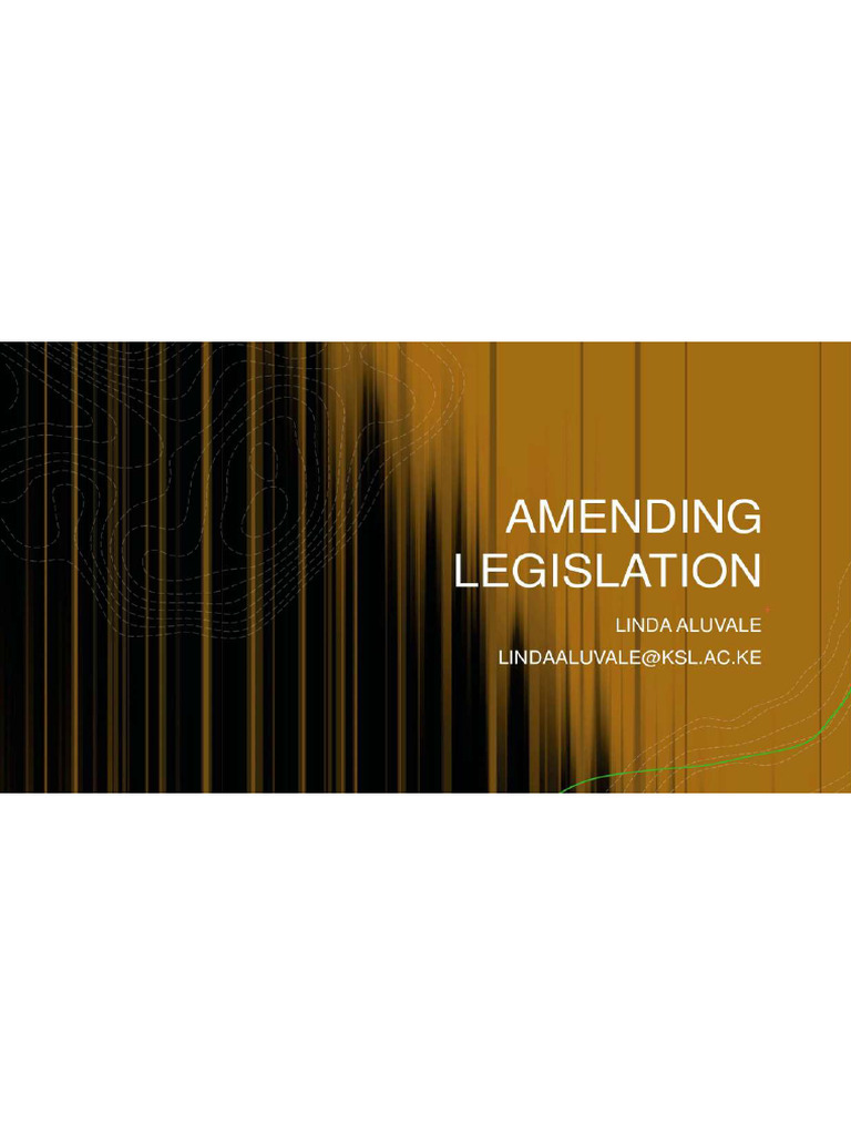 AMENDING LEGISLATION Kenya | PDF
