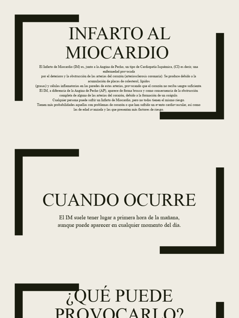 Causas y Tratamiento del Infarto de Miocardio | PDF | Infarto de ...