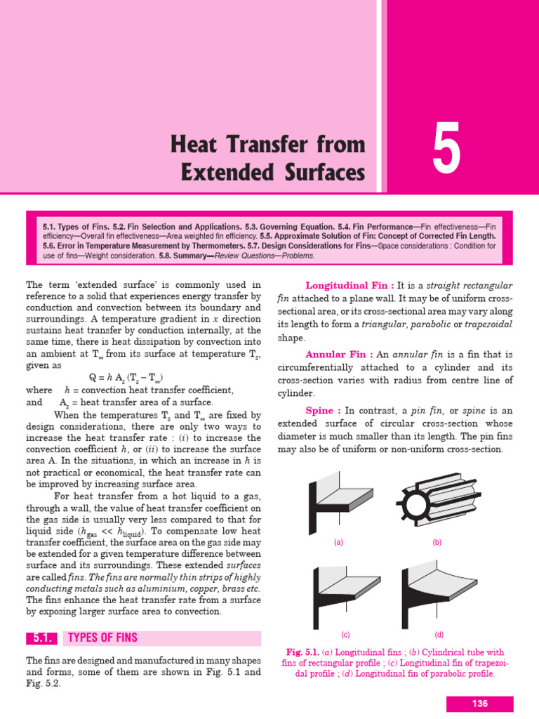 Heat Transfer From Extended Surfaces | PDF | Heat Transfer | Heat