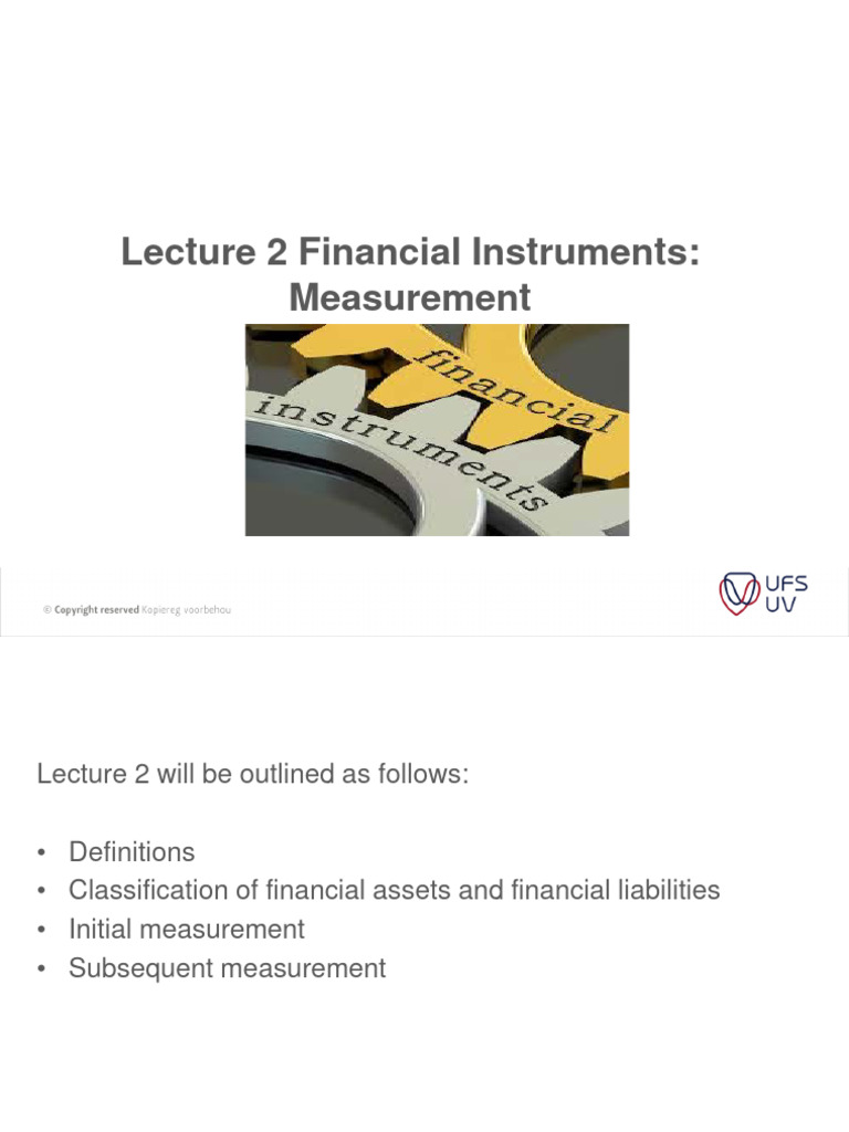Lecture 2 IFRS 9 Financial Instruments Measurements | PDF | Fair Value ...