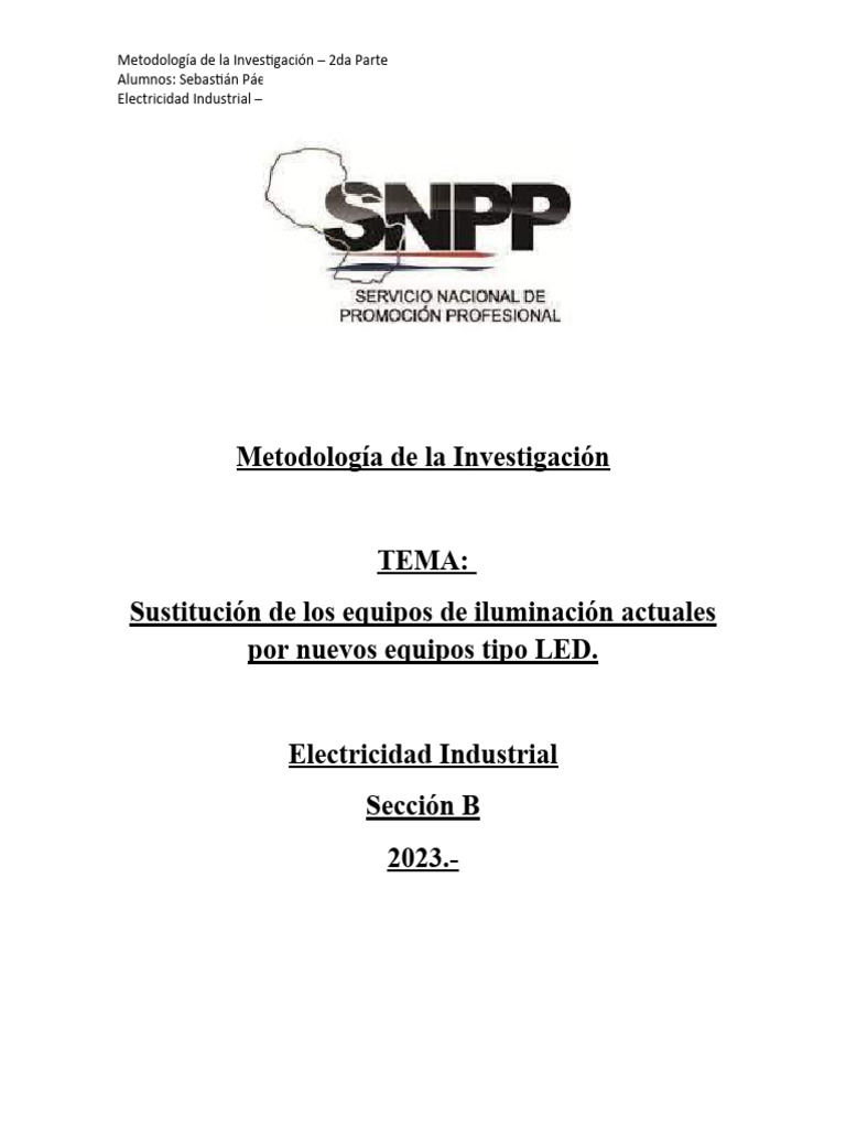 Metodologia SNPP | PDF | Diodo emisor de luz | Encendiendo