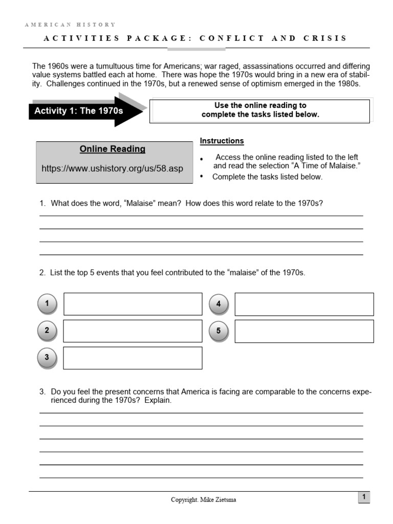 Conflict and Crisis 1970s - 1980s | PDF