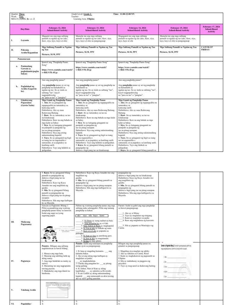 Filipino q3 Week 2 A | PDF