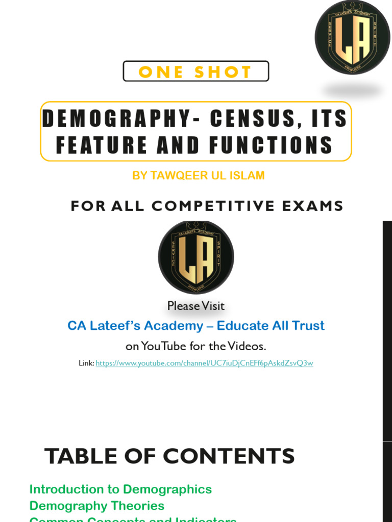 Demographics - Census and Its Features | PDF