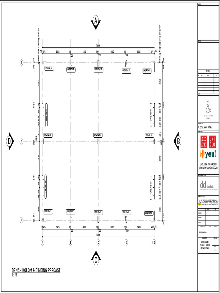 Denah Kolom&dinding Precast-1 | PDF